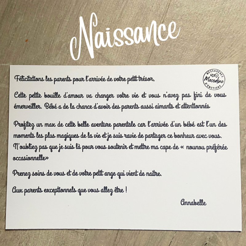 C👀couFestive Naissance Nombre de cartes dans votre Box 5 Cartes